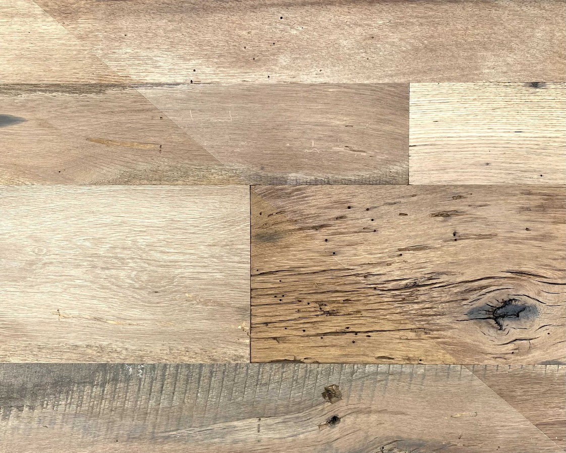 Antique American Oak Hit and Miss Flooring - Timber & Beam