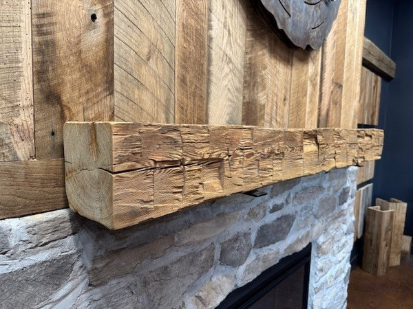Hewn Hemlock Mantel - Timber & Beam